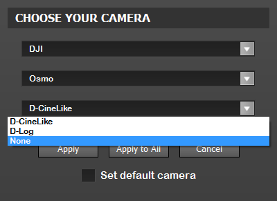 camera-selection - FilmConvert ColorHub